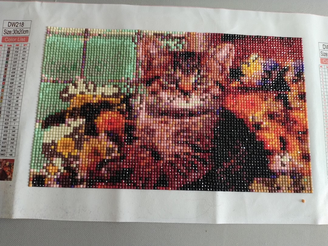 Completed Diamond Painting of Cat - Etsy