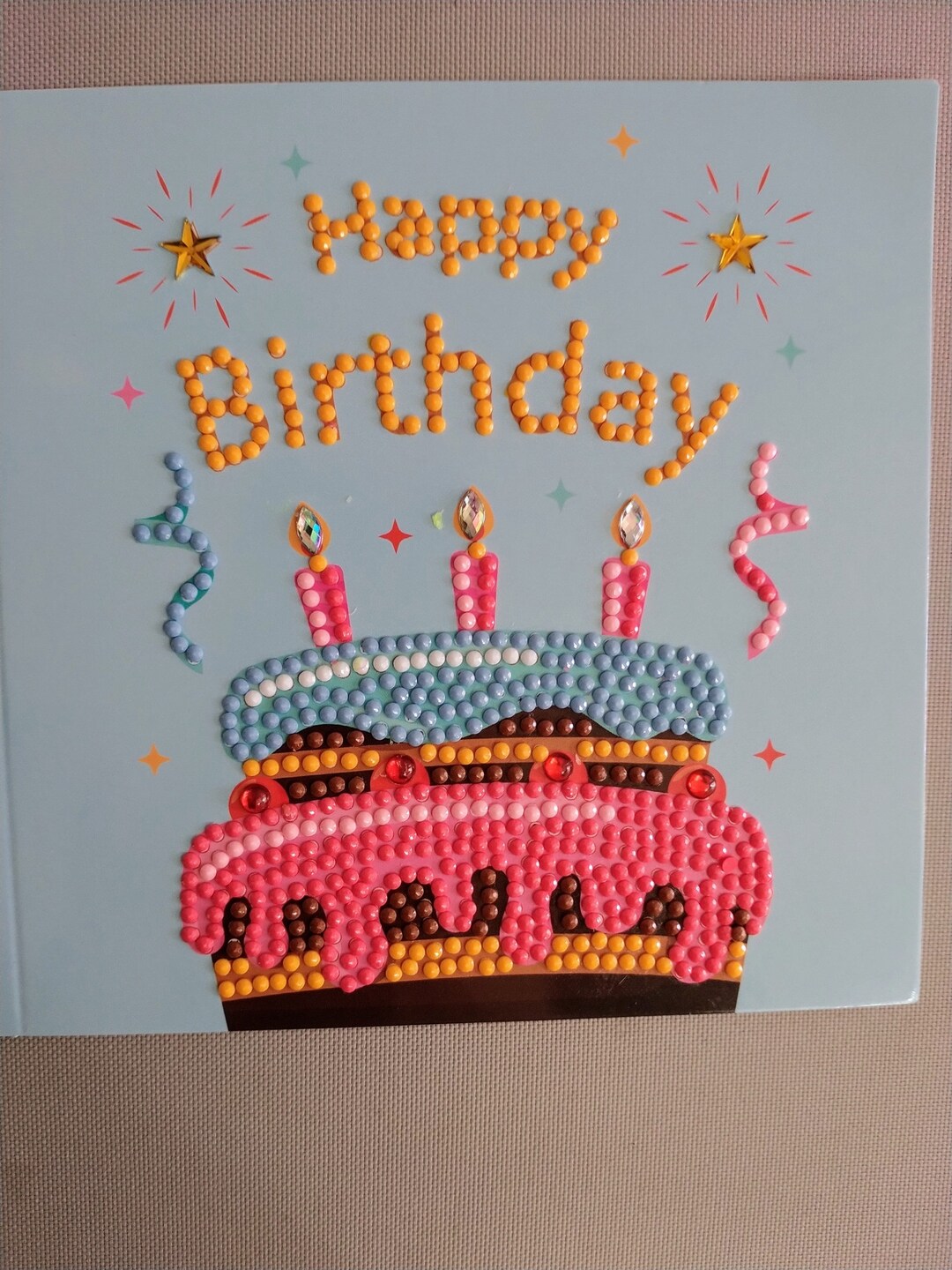 Happy Birthday Card Completed Diamond Painting - Etsy