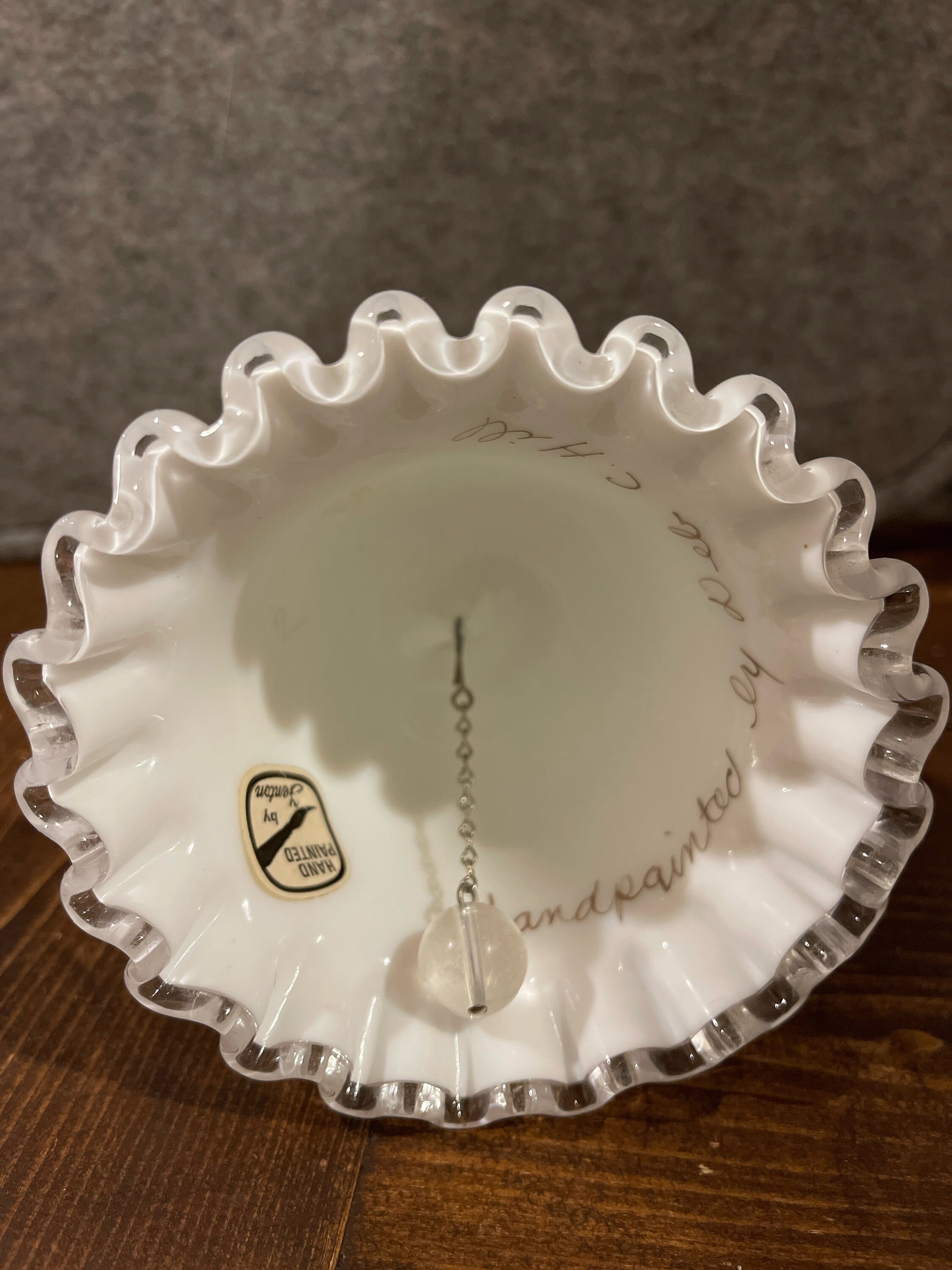 Vintage Milk Glass Bell, Fenton Hand Painted Bell, Fenton Glass Violets ...