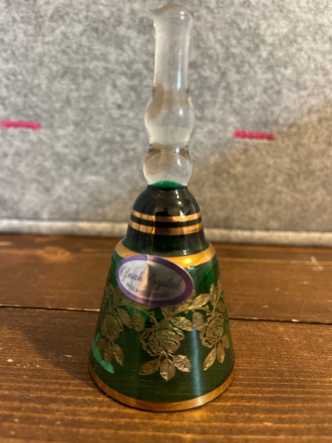 Ofnah Crystal Bell Green Emerald Color With Gold Rose Details - Etsy