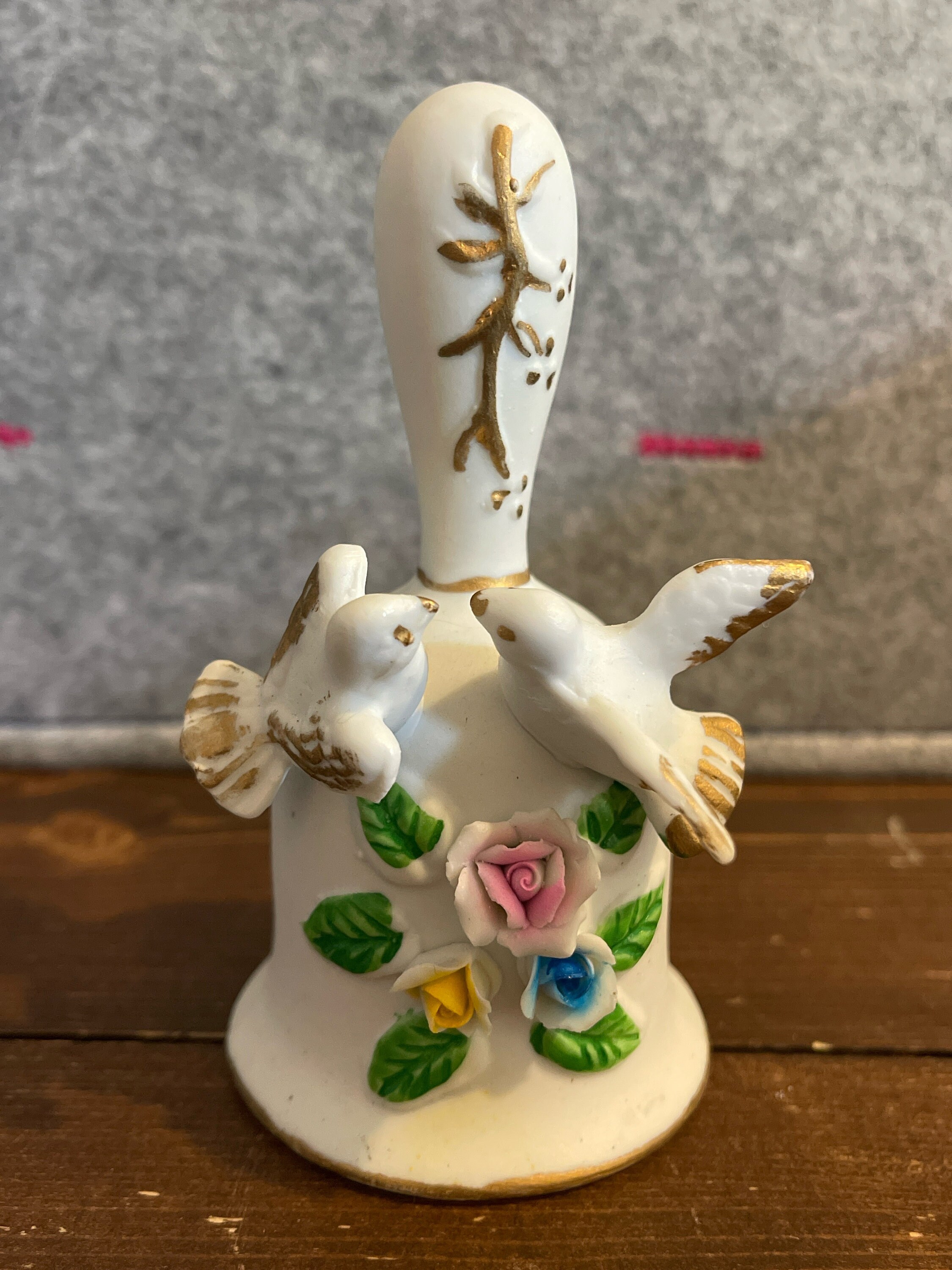 Two White Dove Bell With Flower - Etsy