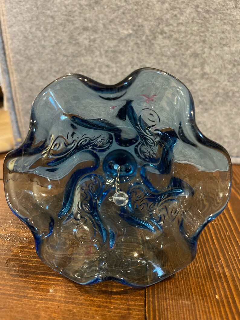 Vintage Blue Fenton Glass Bell - Etsy