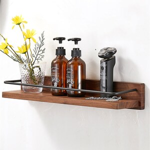 Black Walnut Shelf, Bathroom Storage Rack, Solid Wood Towel Rack ...