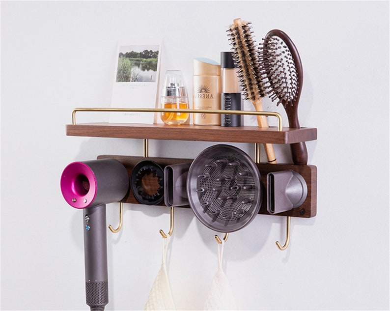 Dyson Hair Dryer Hanger Bathroom Storage Rack Solid Wood - Etsy