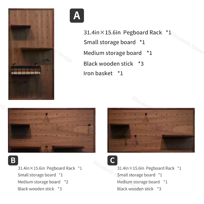 Black Walnut Pegboard Storage Rack, Black Walnut Pegboard Rack ...