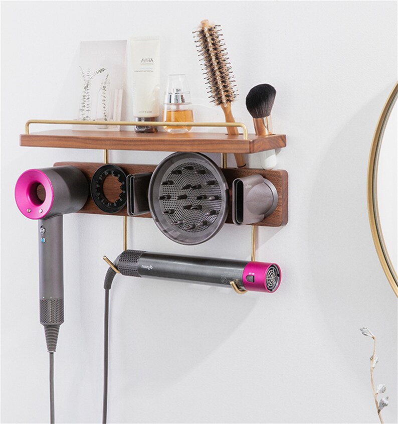 Dyson Hair Dryer Hanger Bathroom Storage Rack Solid Wood - Etsy
