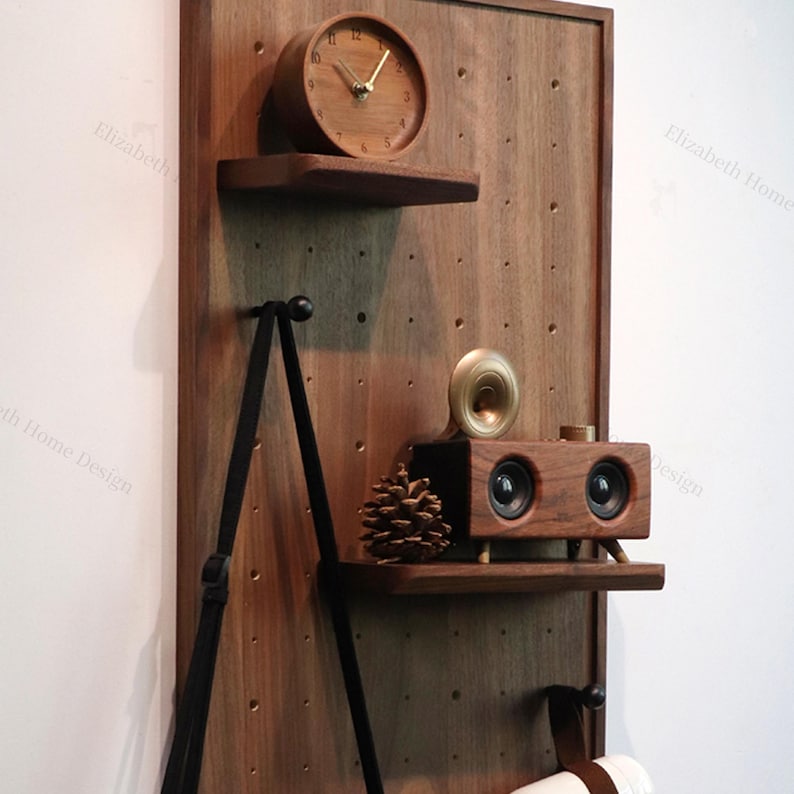 Black Walnut Pegboard Storage Rack, Black Walnut Pegboard Rack ...