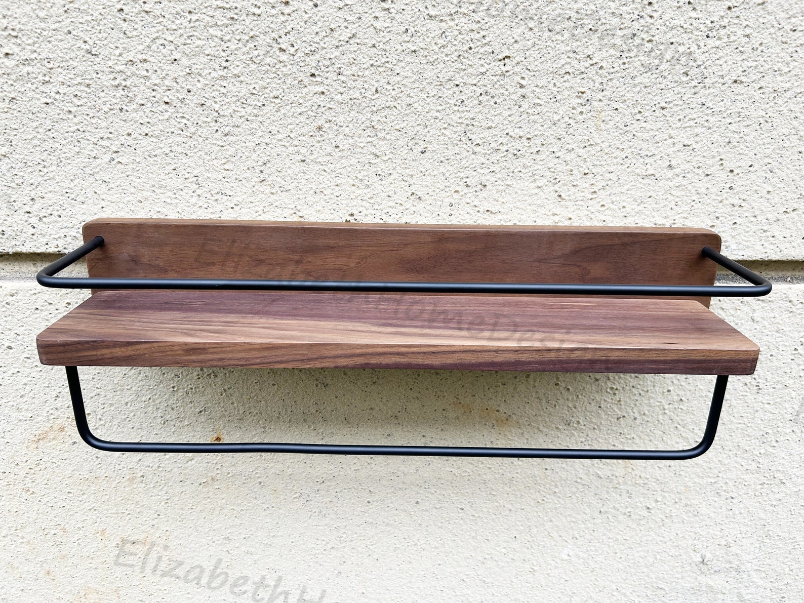Black Walnut Shelf, Bathroom Storage Rack, Solid Wood Towel Rack ...