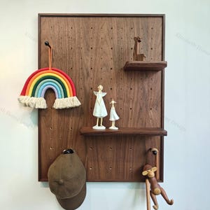 Black Walnut Pegboard Storage Rack, Black Walnut Pegboard Rack ...