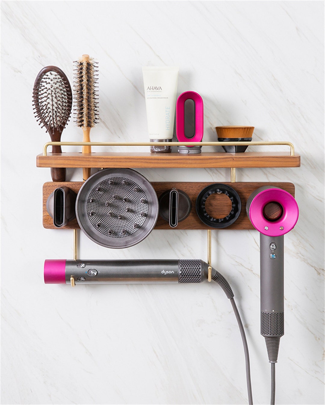 Dyson Hair Dryer Hanger Bathroom Storage Rack Solid Wood - Etsy