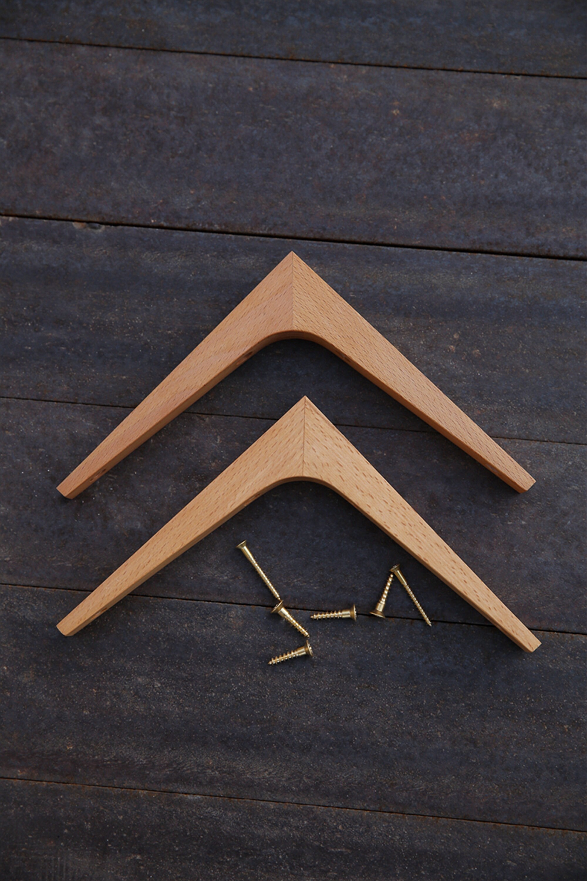 Solid Wood Triangular Wood Bracketblack Walnut One-piece - Etsy