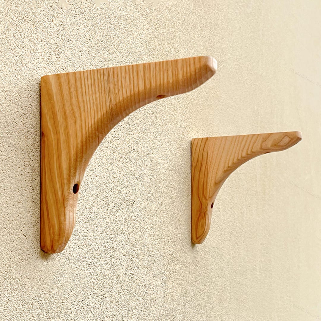 Black Walnut One-piece Partition Shelf Support,solid Wood Triangular ...