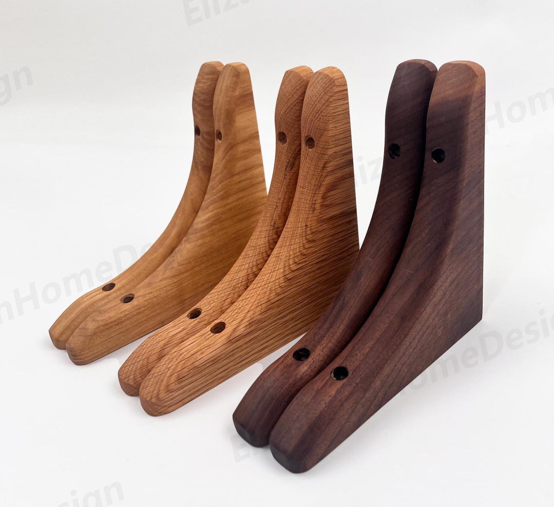 Black Walnut One-piece Partition Shelf Support,solid Wood Triangular ...