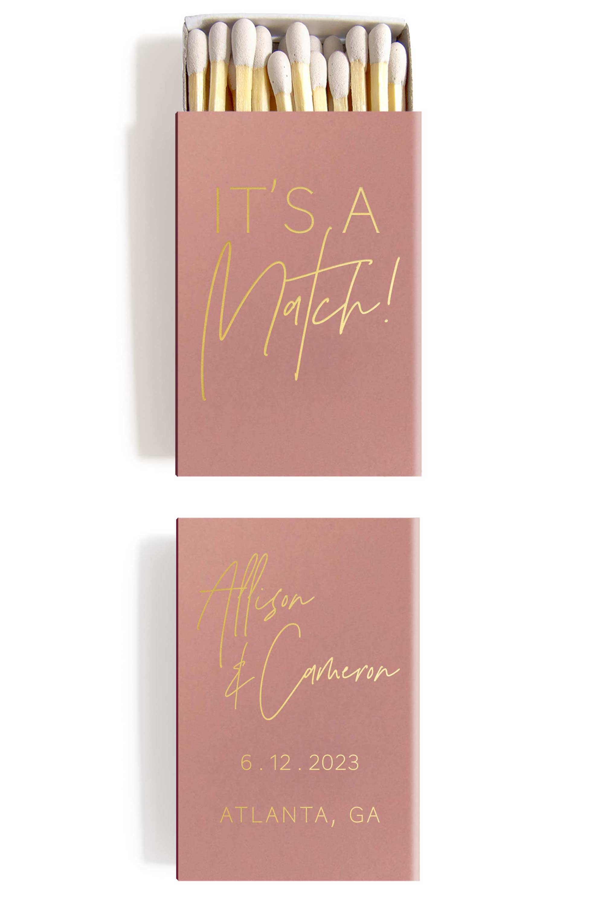 It's a Match Matchboxes Personalized Wedding Matches Foil Stamped ...