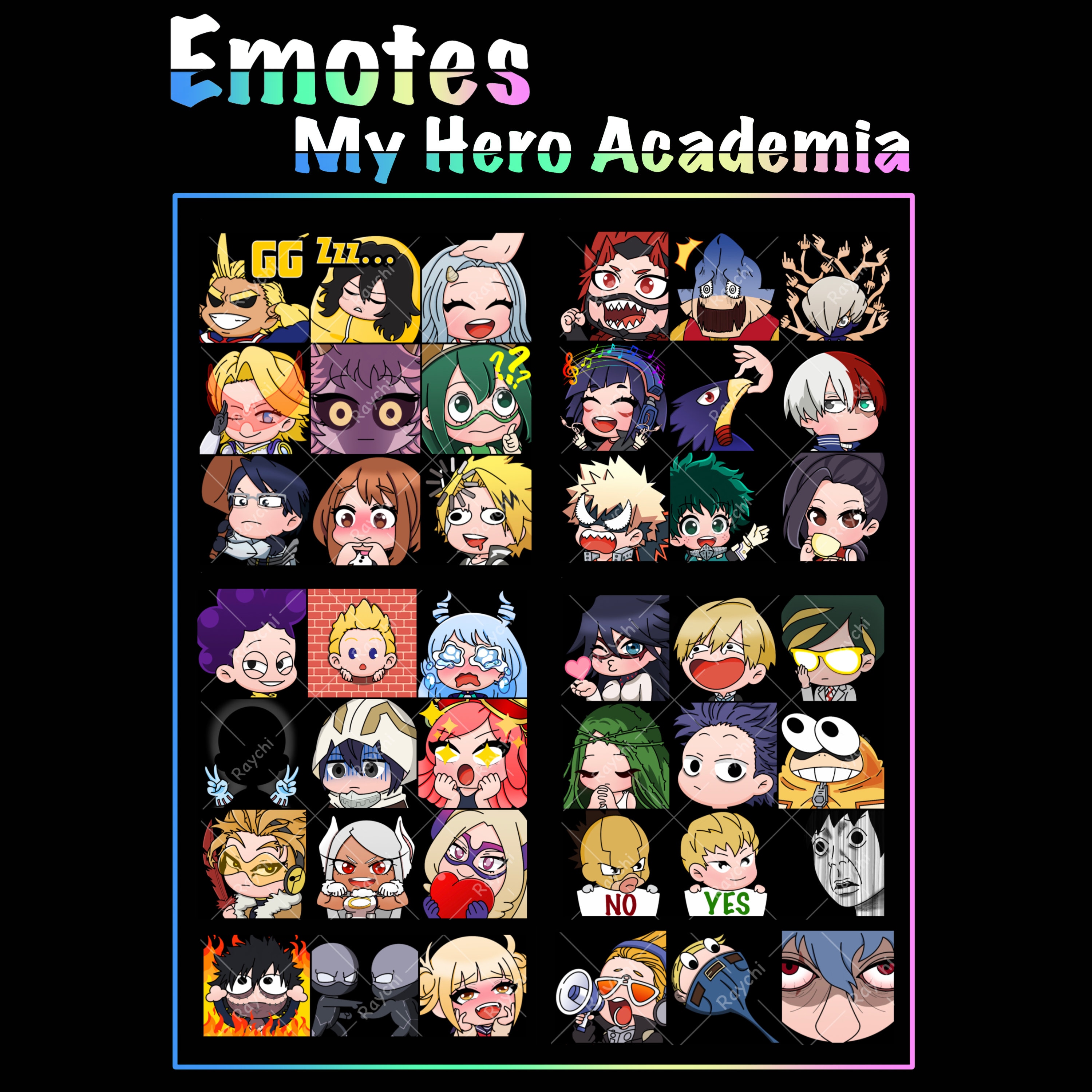 My Hero Academia Emotes - Etsy