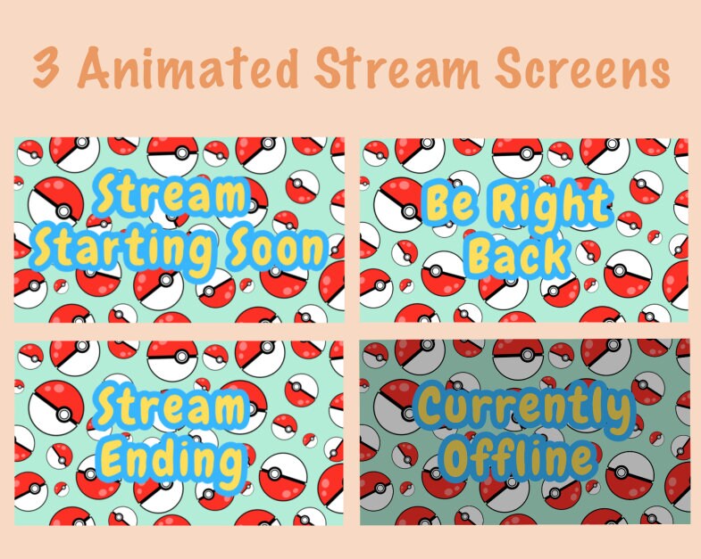 Animated Pokemon Stream Package Overlay for Twitch, Youtube. Fun Twitch ...
