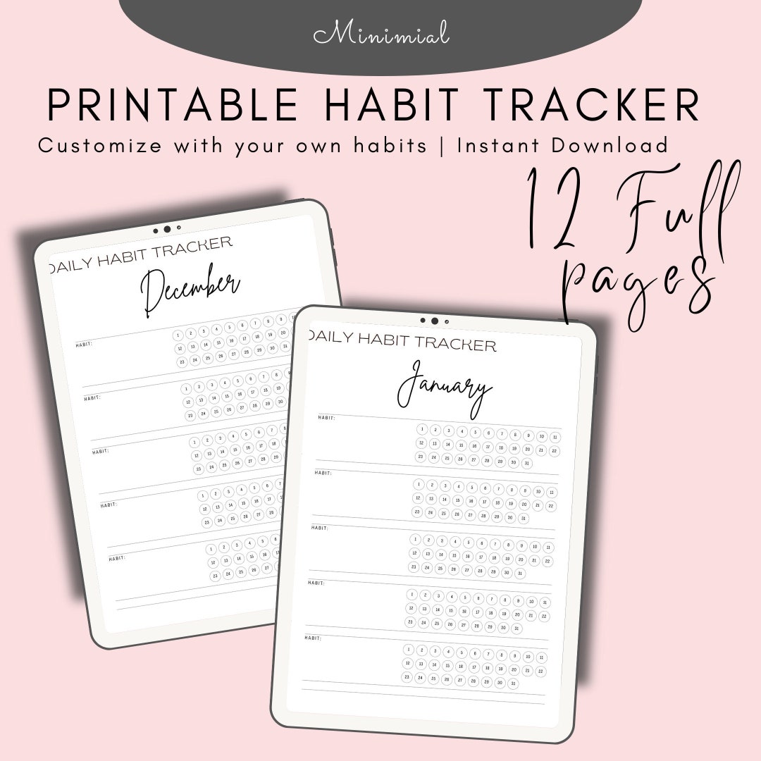 Daily Habit Tracker - Minimalist Design - Atomic Habits - Etsy