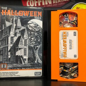 The Halloween Tree 1993 custom VHS Tape Coffin Video Rentals - Etsy