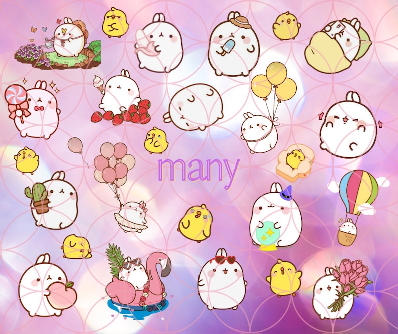 Molang and Piu Piu SVG, molang and friends PNG, Kawaii Rabbit, Molang ...