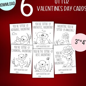 Printable Otter Coloring Valentines Cards for Kids, Coloring Kids ...