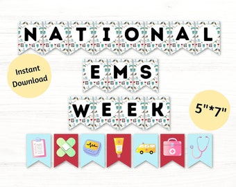 EMS Week Banner Emergency Medical Services Week Sign Printable Paramedic Appreciation Download ...