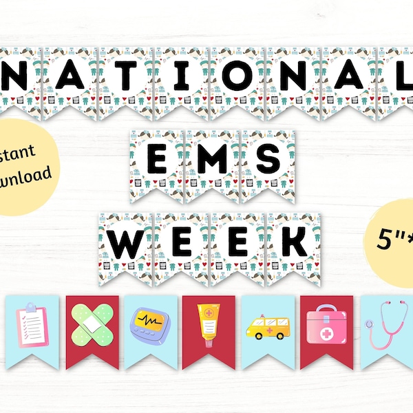 Printable National EMS Week Banner, Emergency Medical Services Week ...