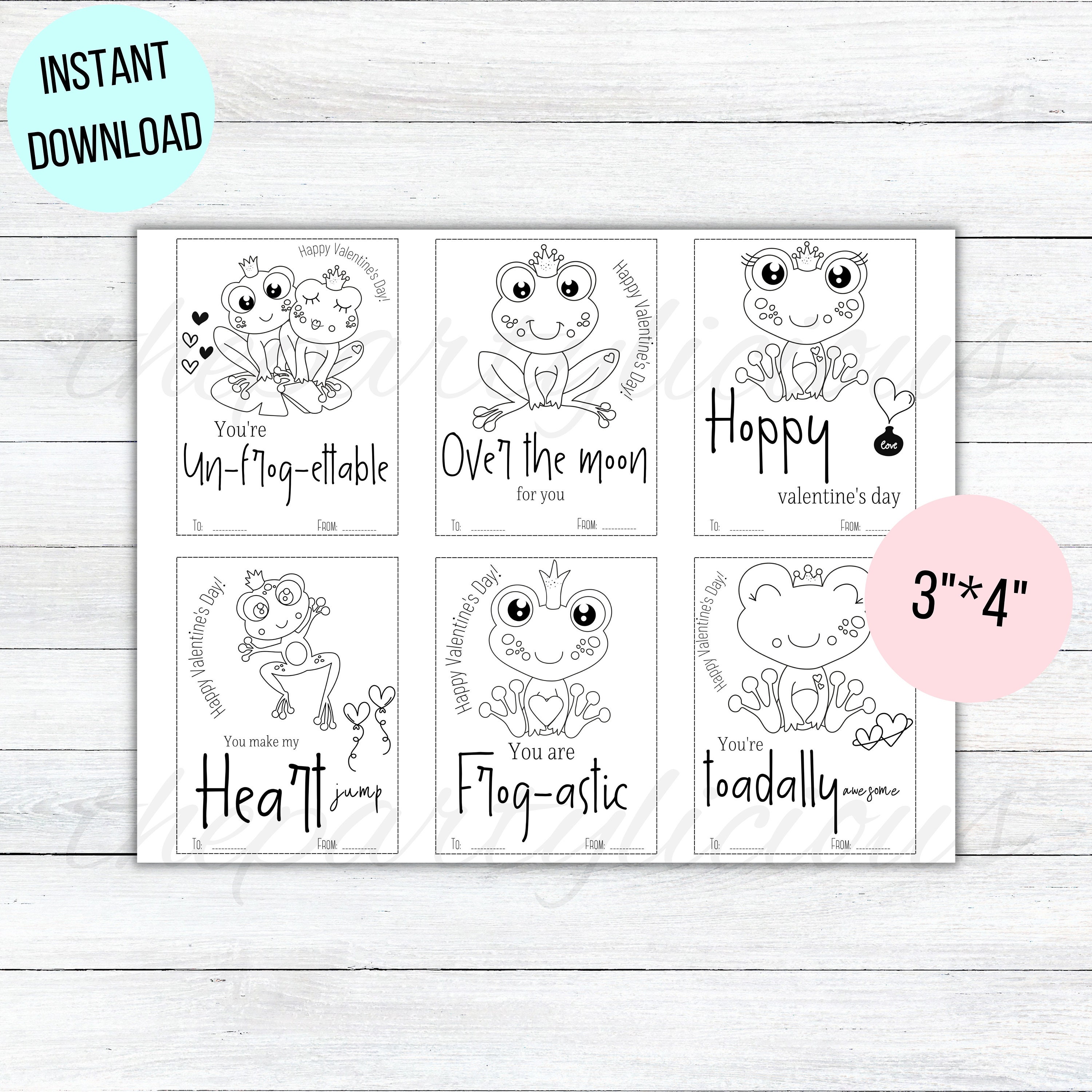 Printable Frog Coloring Valentine's Day Card, Toadally Awesome School ...