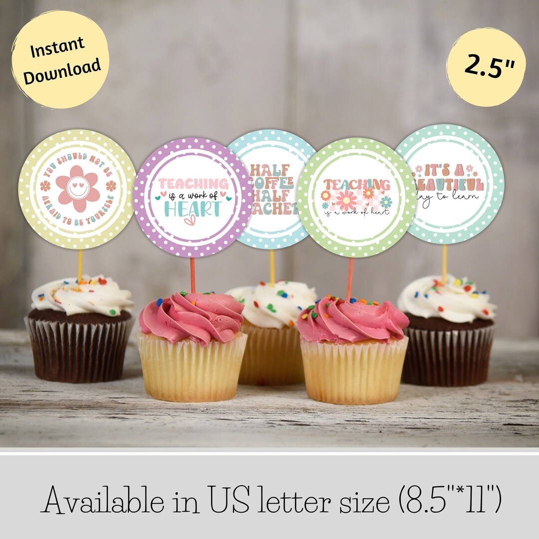 Happy Teacher Appreciation Week Cupcake Toppers, Teacher Appreciation ...