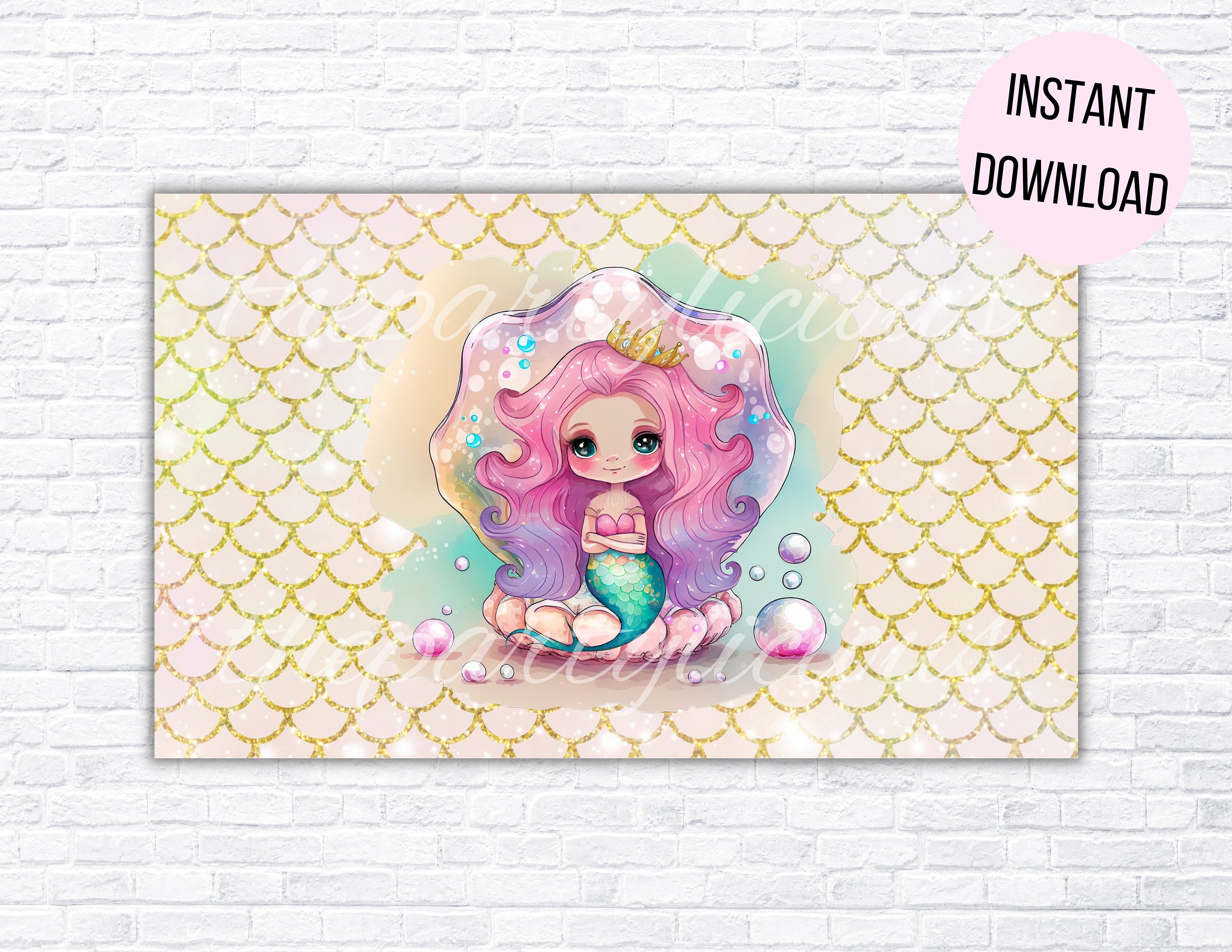 12 Oz Mermaid Flip Top Tumbler Wrappers, Glitter Mermaid Straight Flip ...