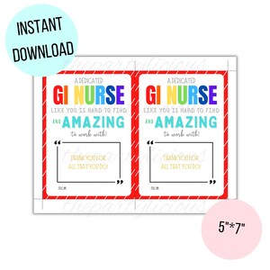 Printable Happy GI Nurse Gift Tags, Endoscopy Nurse Gift Cards ...