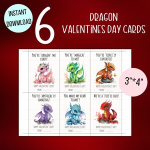 Printable Dragon Valentine's Day Cards for School, Dragon Kids ...