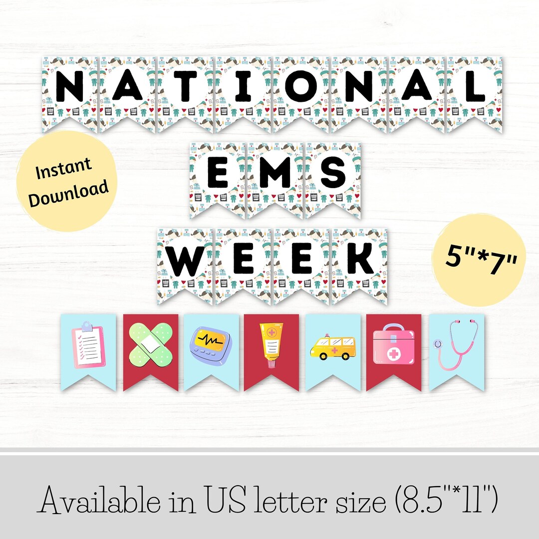 Printable National EMS Week Banner, Emergency Medical Services Week ...