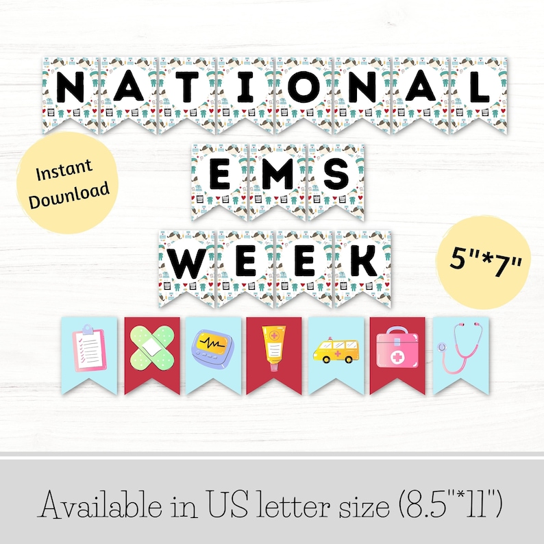 Printable National EMS Week Banner Emergency Medical Services - Etsy