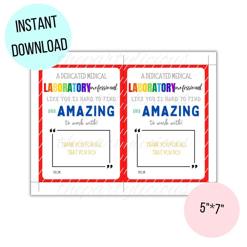 Printable Lab Week Gift Tags, Medical Laboratory Professionals ...