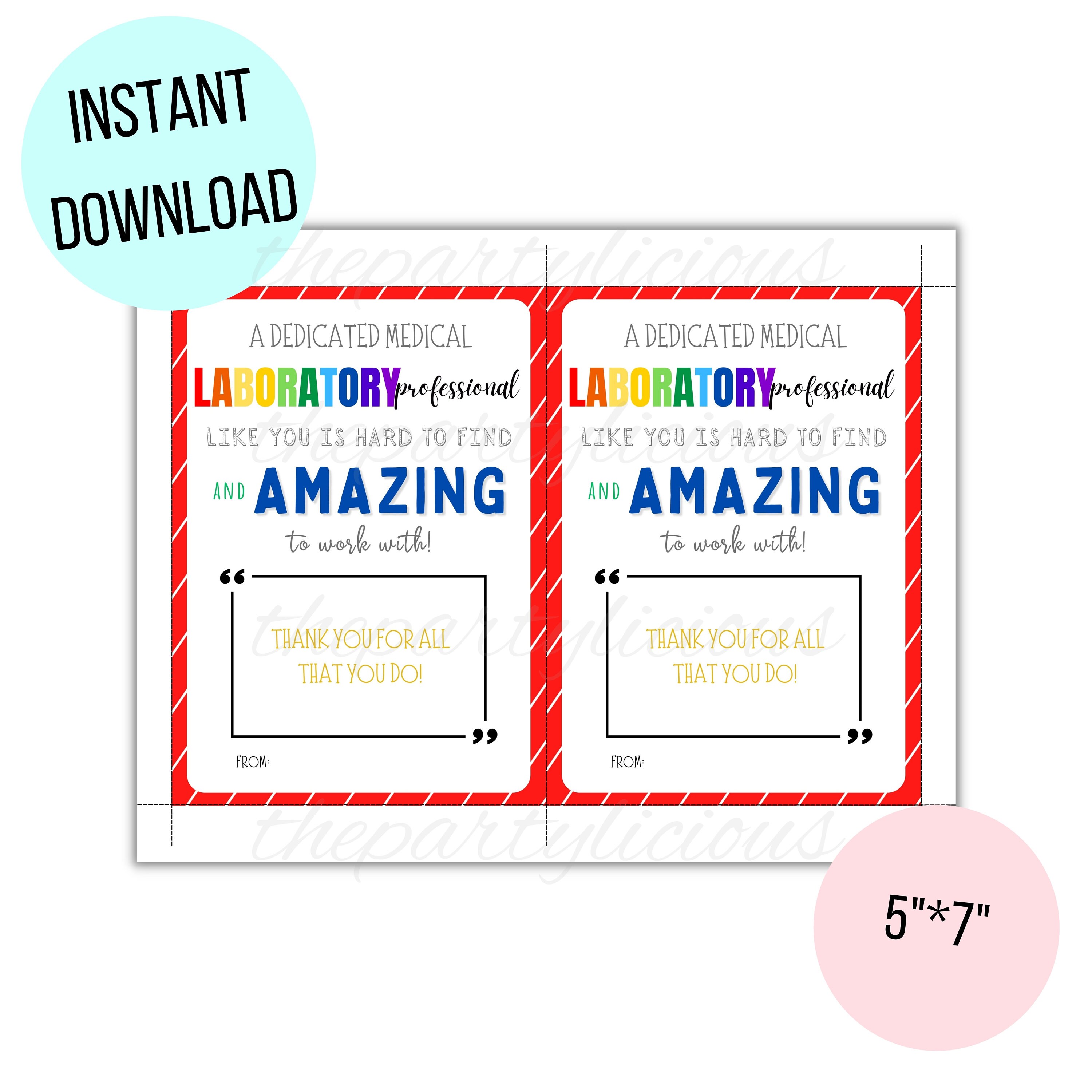 Printable Lab Week Gift Tags, Medical Laboratory Professionals ...