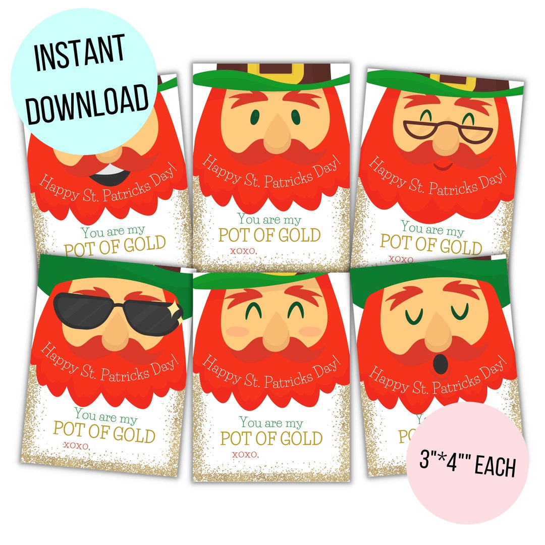 Printable St Patricks Day Gift Tags Rainbow Gift Labels Cards for Kids ...
