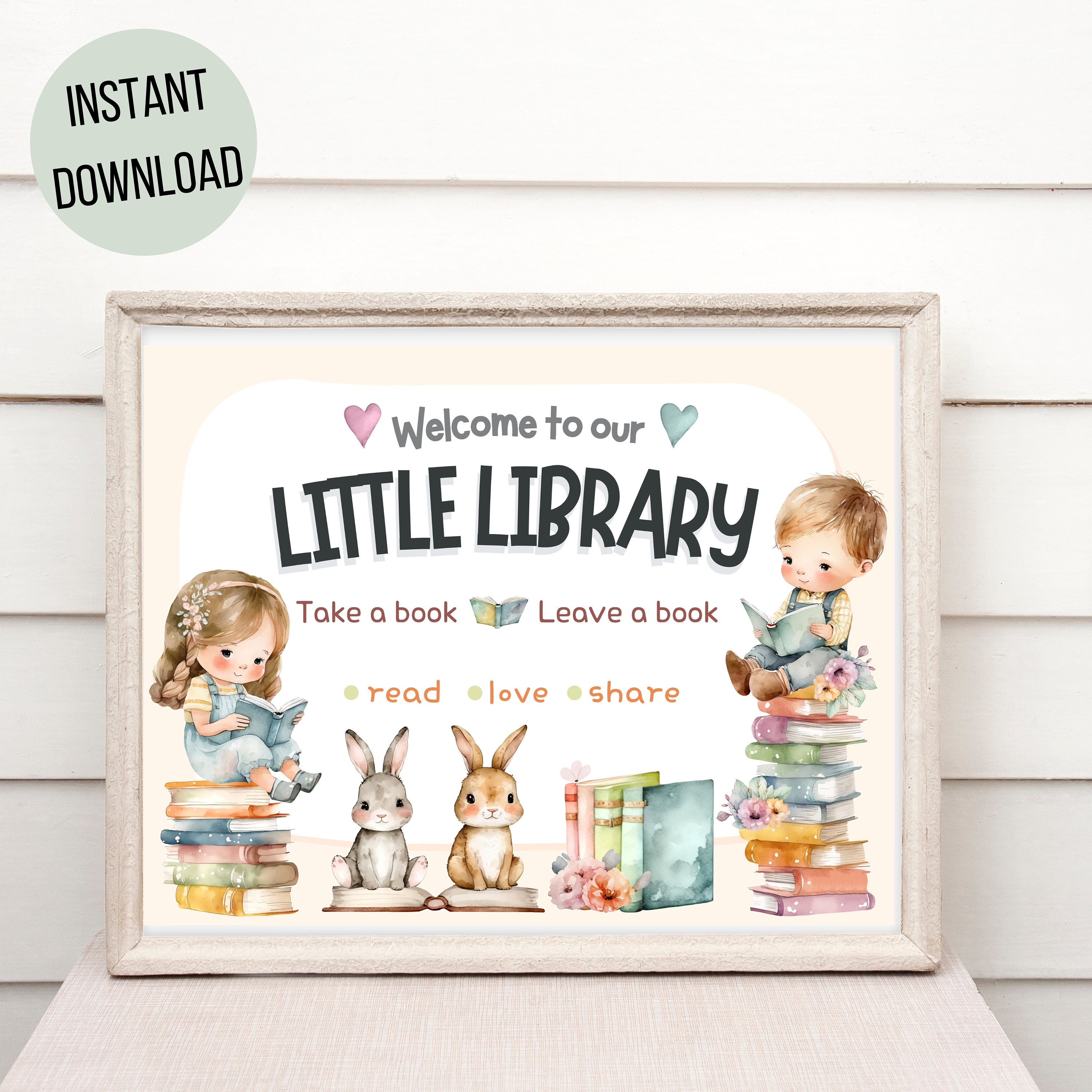 Little Library Sign Printable, Welcome to Our Little Library Sign ...