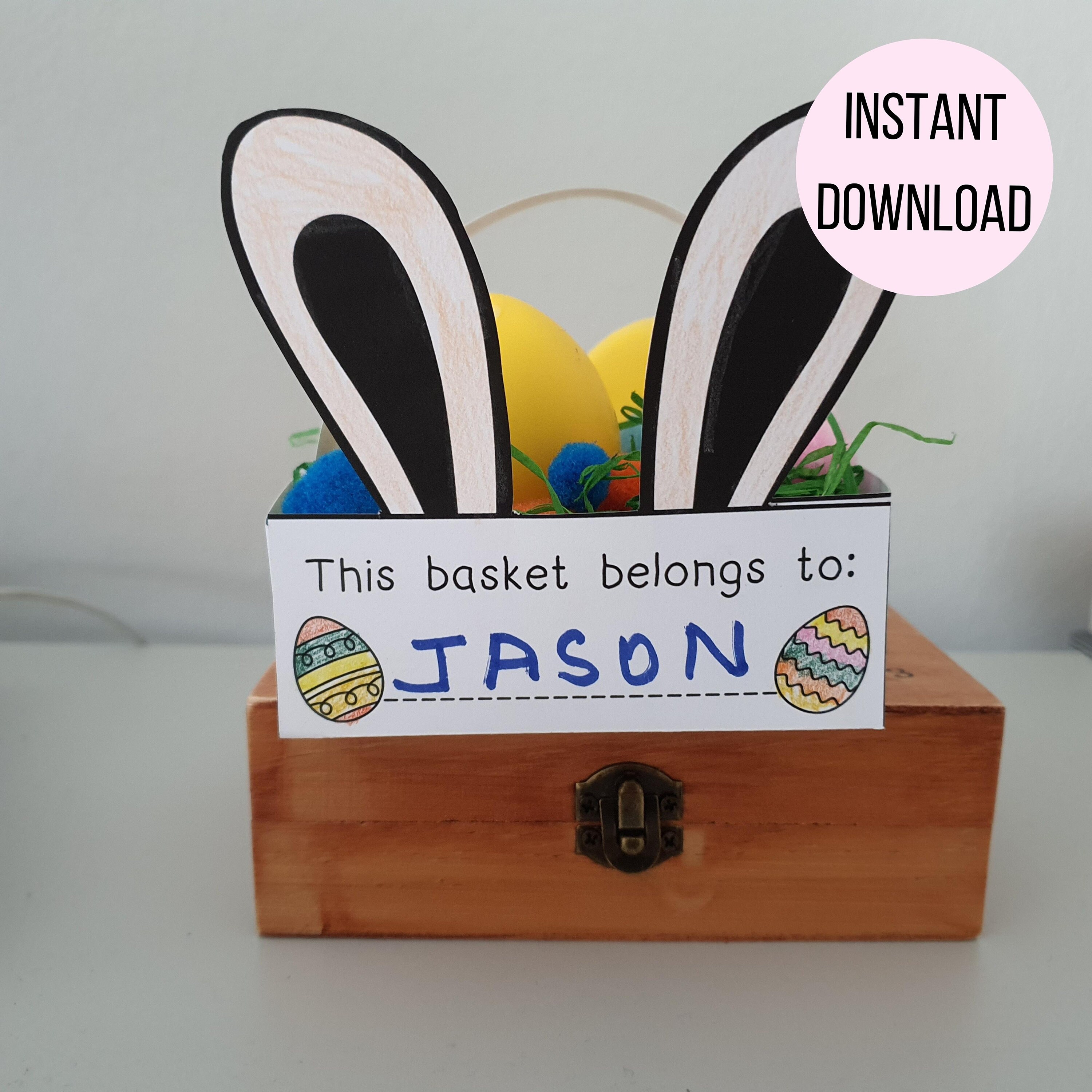 Printable Easter Basket DIY Paper for Kids, Simple Easy to Make Easter ...