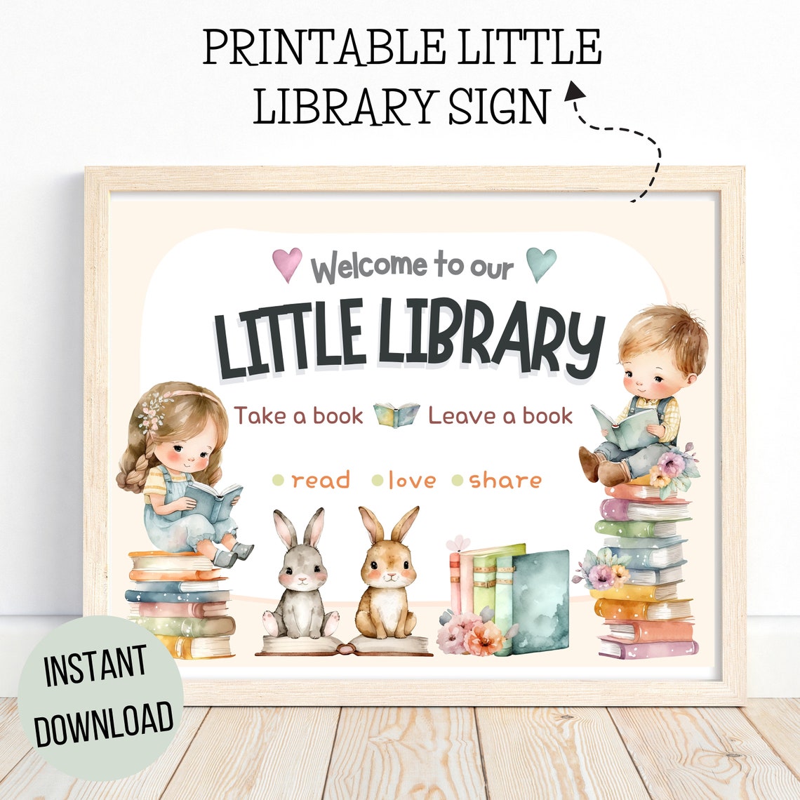Little Library Sign Printable, Welcome to Our Little Library Sign ...