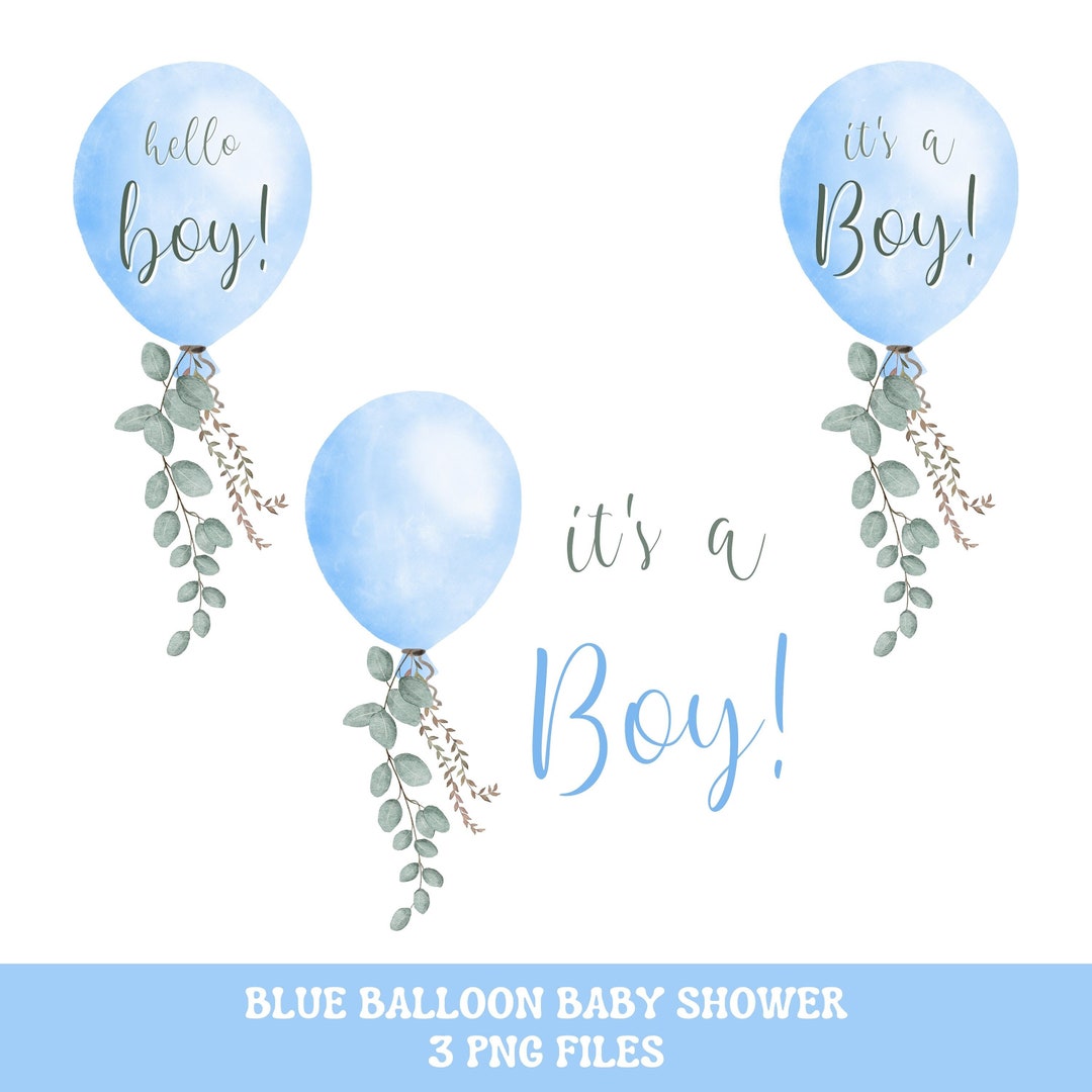 Blue Balloon Baby Shower Png, Blue Gender Reveal It's a Boy Shirt Png ...