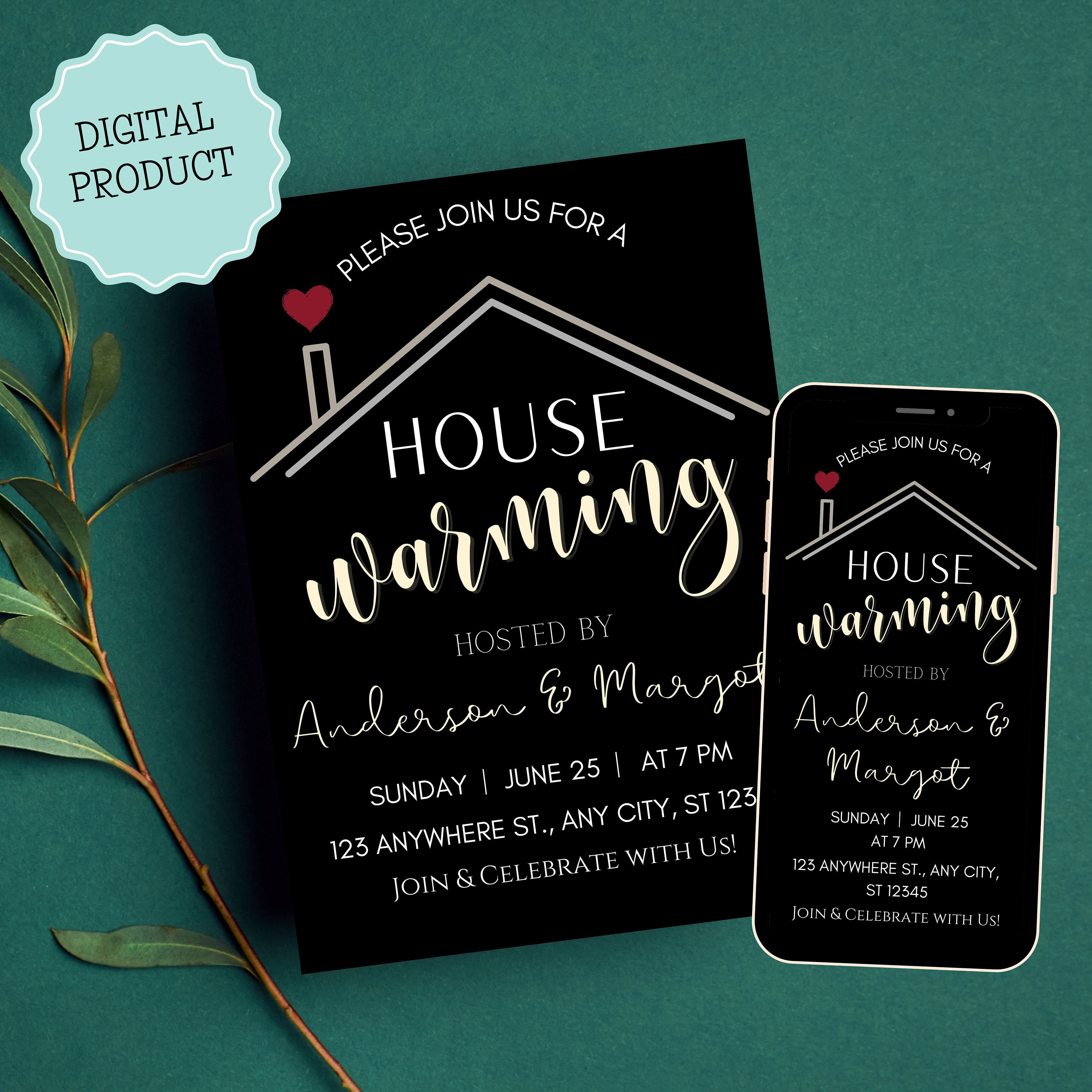 Personalized House Warming Invitation Minimalist House - Etsy