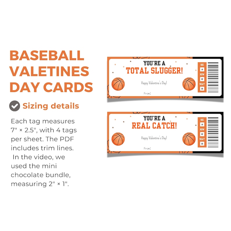 Basketball Valentines Cards, Kids Boys Sports Valentine Day Cards ...