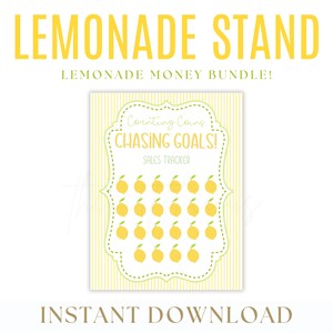 Printable Lemonade Stand Kit for Kids – Money Bundle | Goal Setting ...