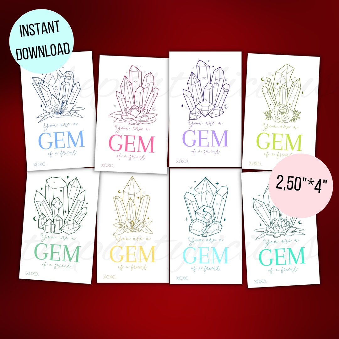 Printable Geode Valentine's Cards for Kids, Color Your Own Valentines ...