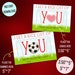 Printable Soccer Valentines Day Cookie Card, Valentines for School ...