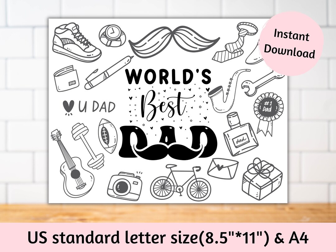 Printable Gift for Father's Day Coloring Page, Father's Day Gift Ideas ...