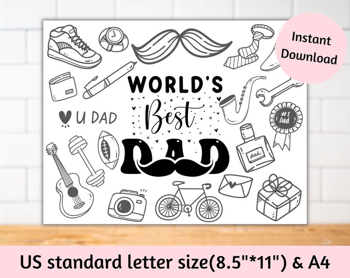 World's Greatest Dad Coloring Svg, Coloring Svg, Coloring Page, Father ...