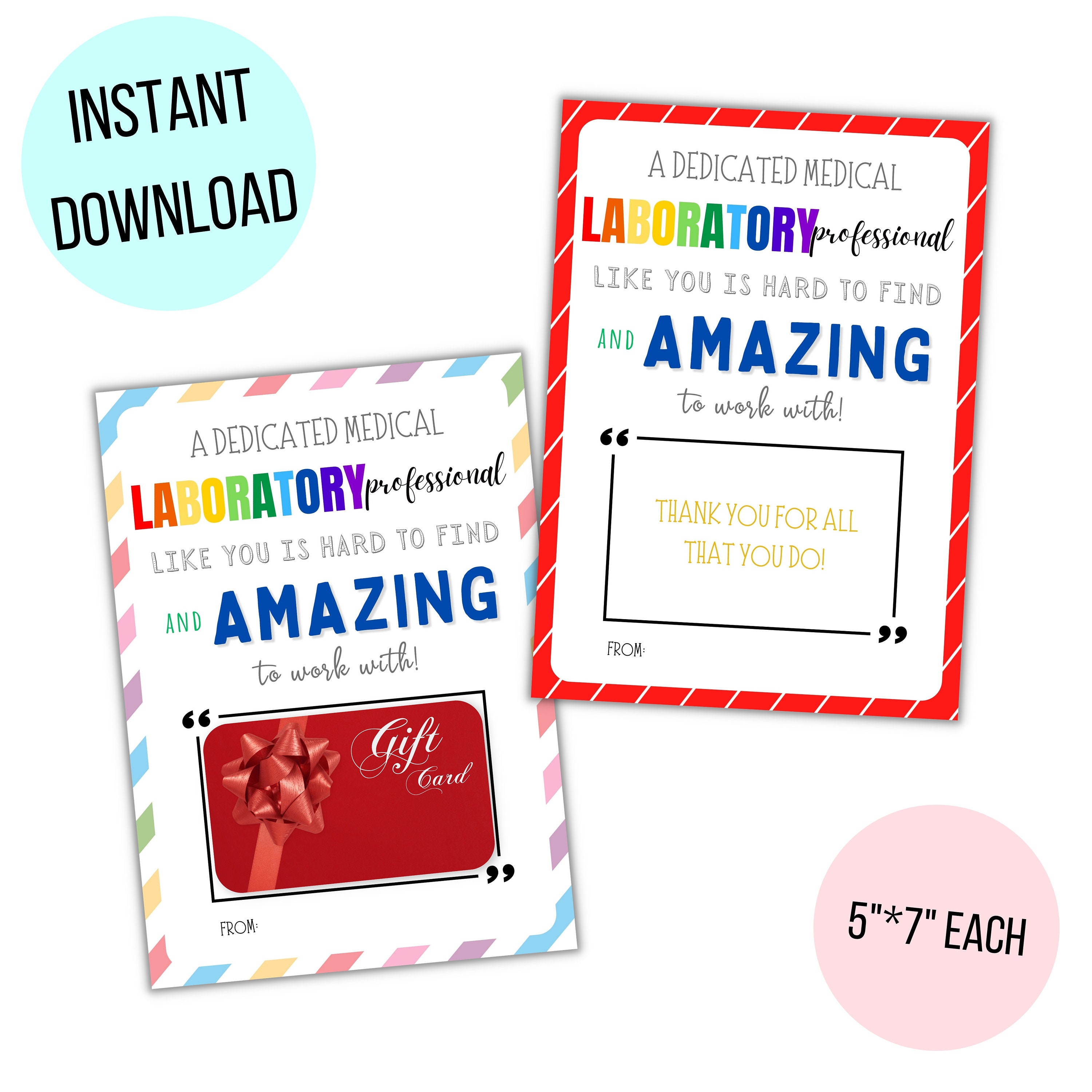 Printable Lab Week Gift Tags, Medical Laboratory Professionals ...