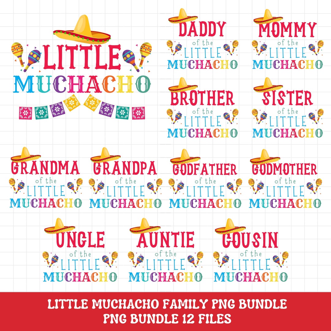 Little Muchacho Baby Shower PNG Sublimation Bundle, Fiesta Mexican Boy ...