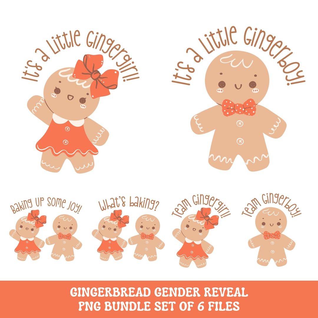 Gingerbread Gender Reveal PNG Sublimation, Gingerbread What's Baking ...